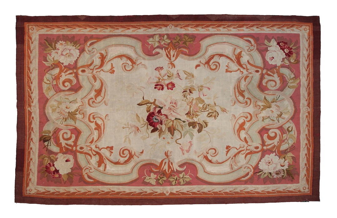 Rare Size Pre-1900 Antique French Aubusson Rug Authentic Antique French ...