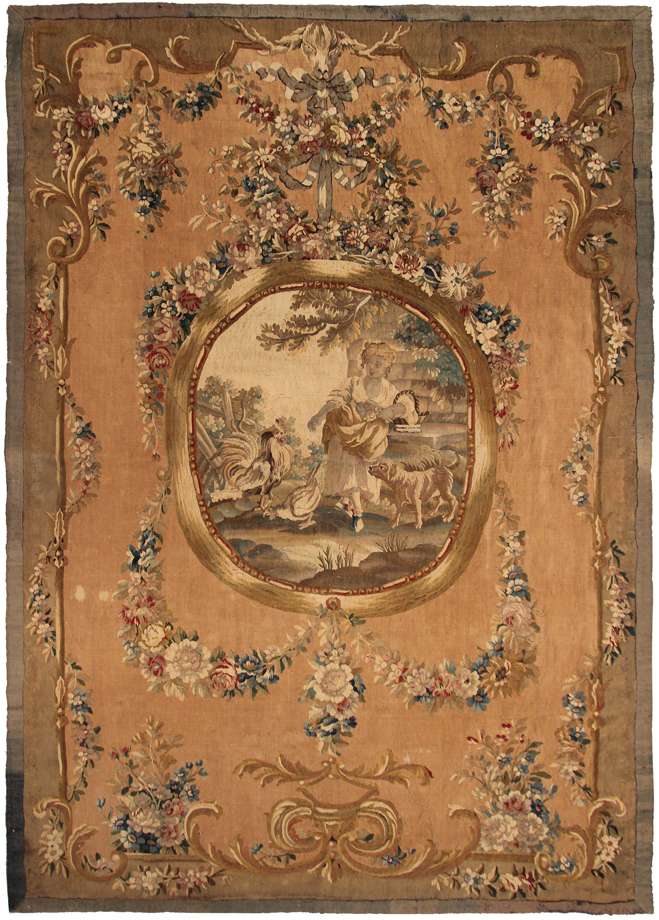 Rare 19th Century Rare Antique French Tapestry Fine Wool & Silk ...