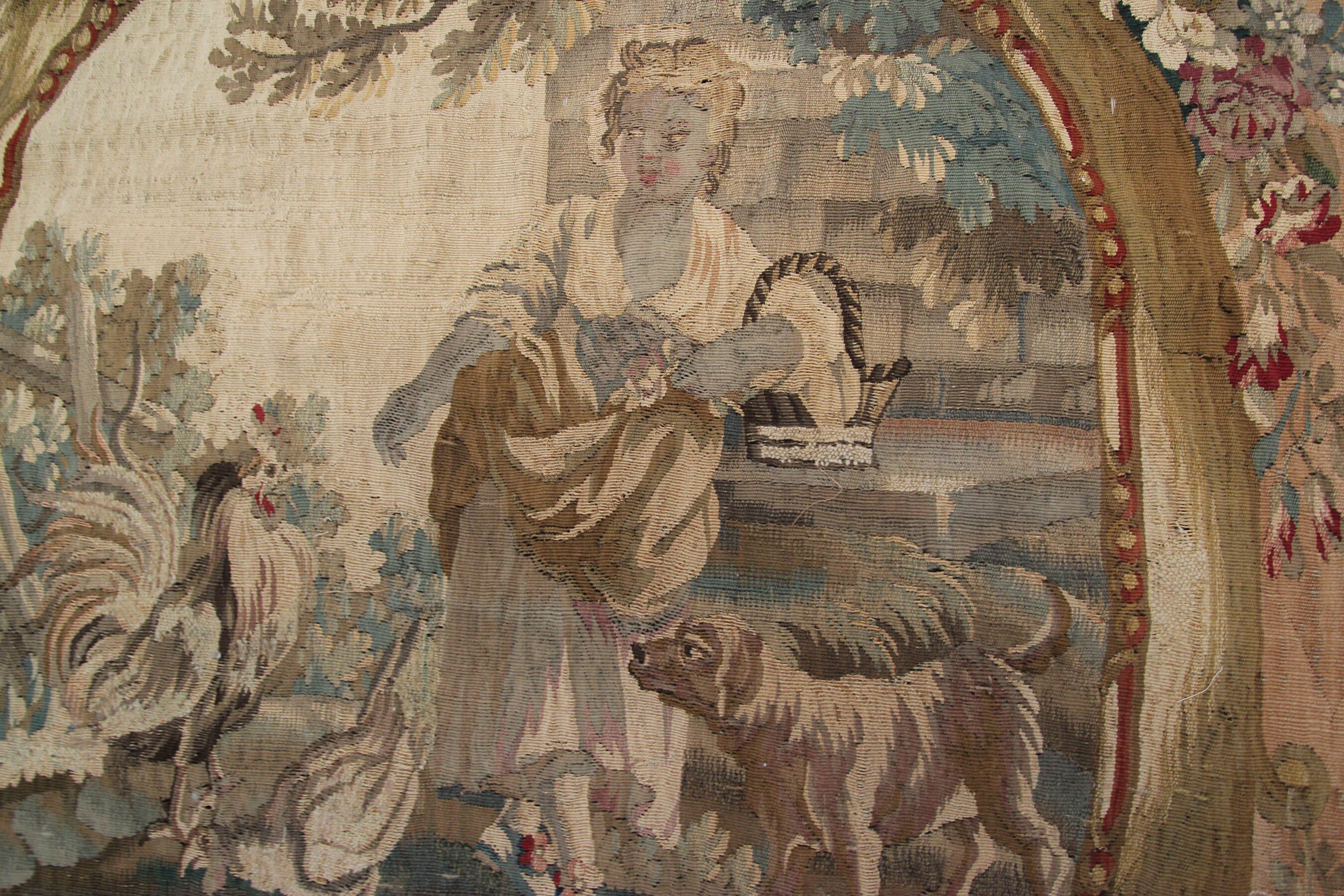 Rare 19th Century Rare Antique French Tapestry Fine Wool & Silk ...