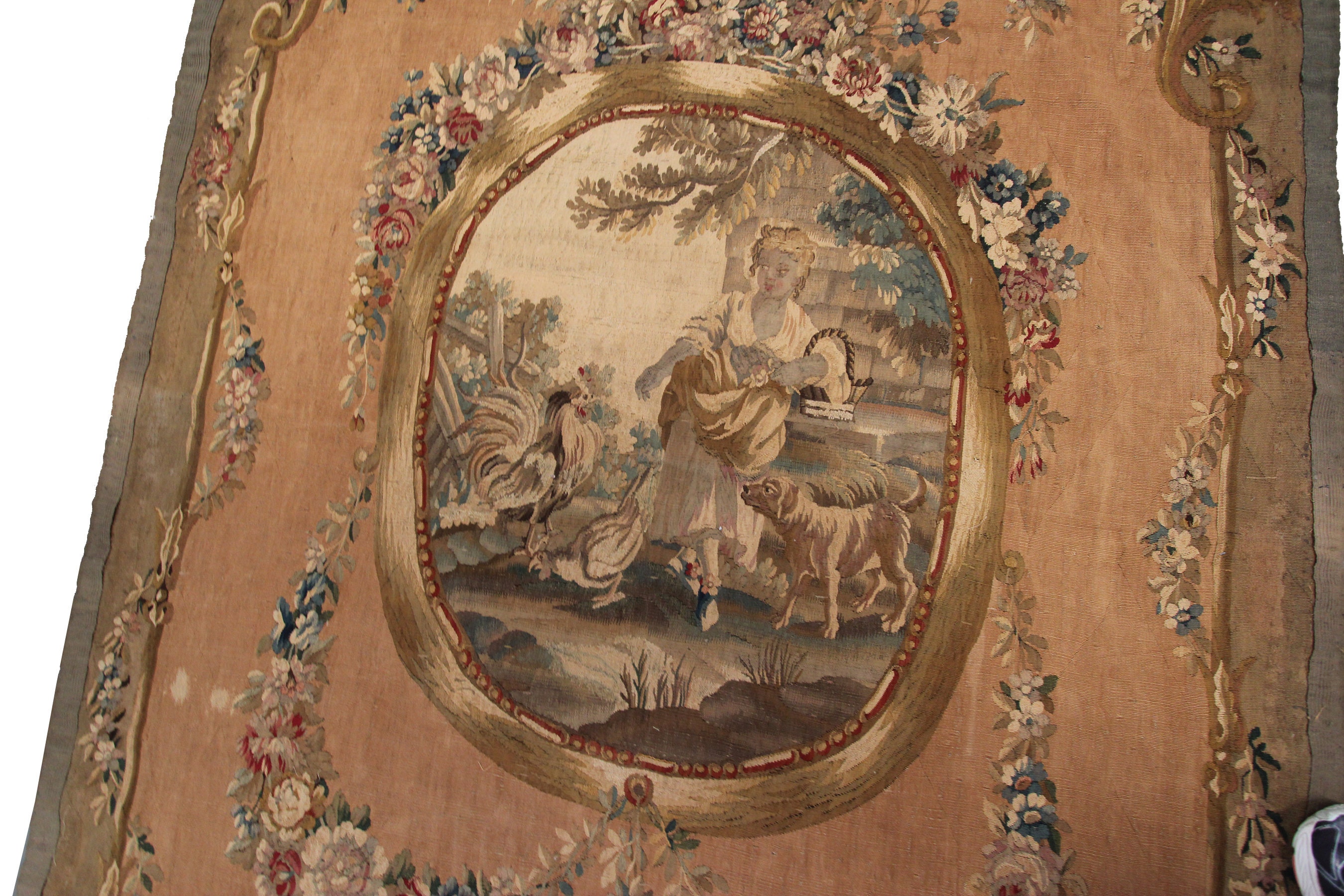 Rare 19th Century Rare Antique French Tapestry Fine Wool & Silk ...