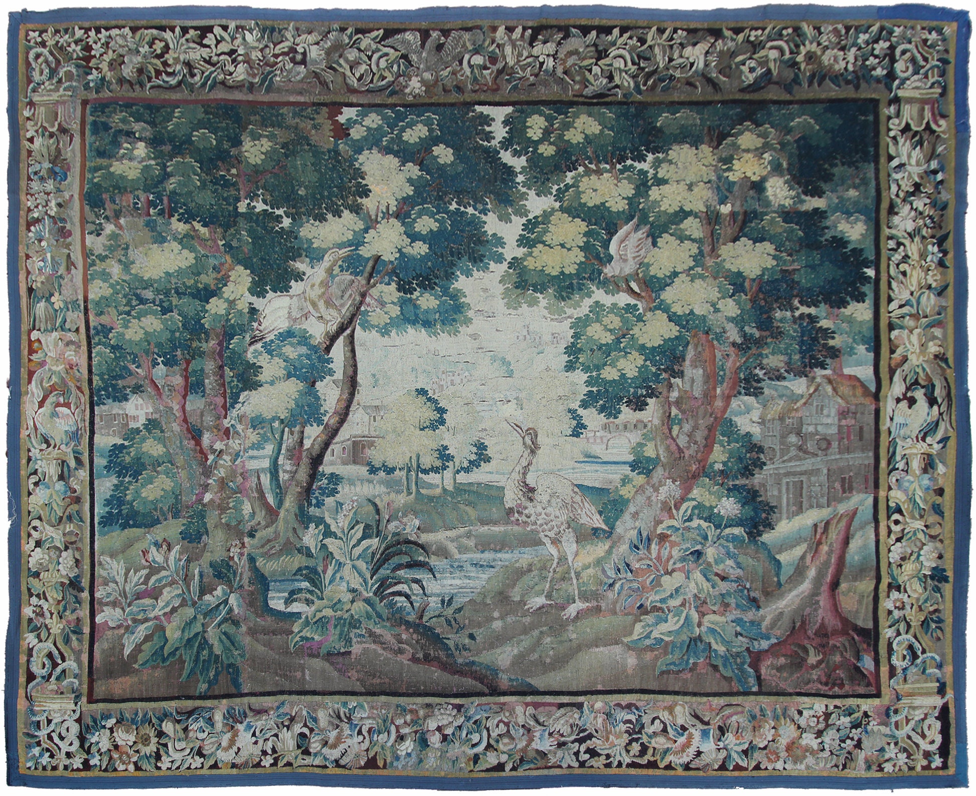 Early 18th Century Flemish Antique Tapestry Verdure Wool & Silk Rug ...