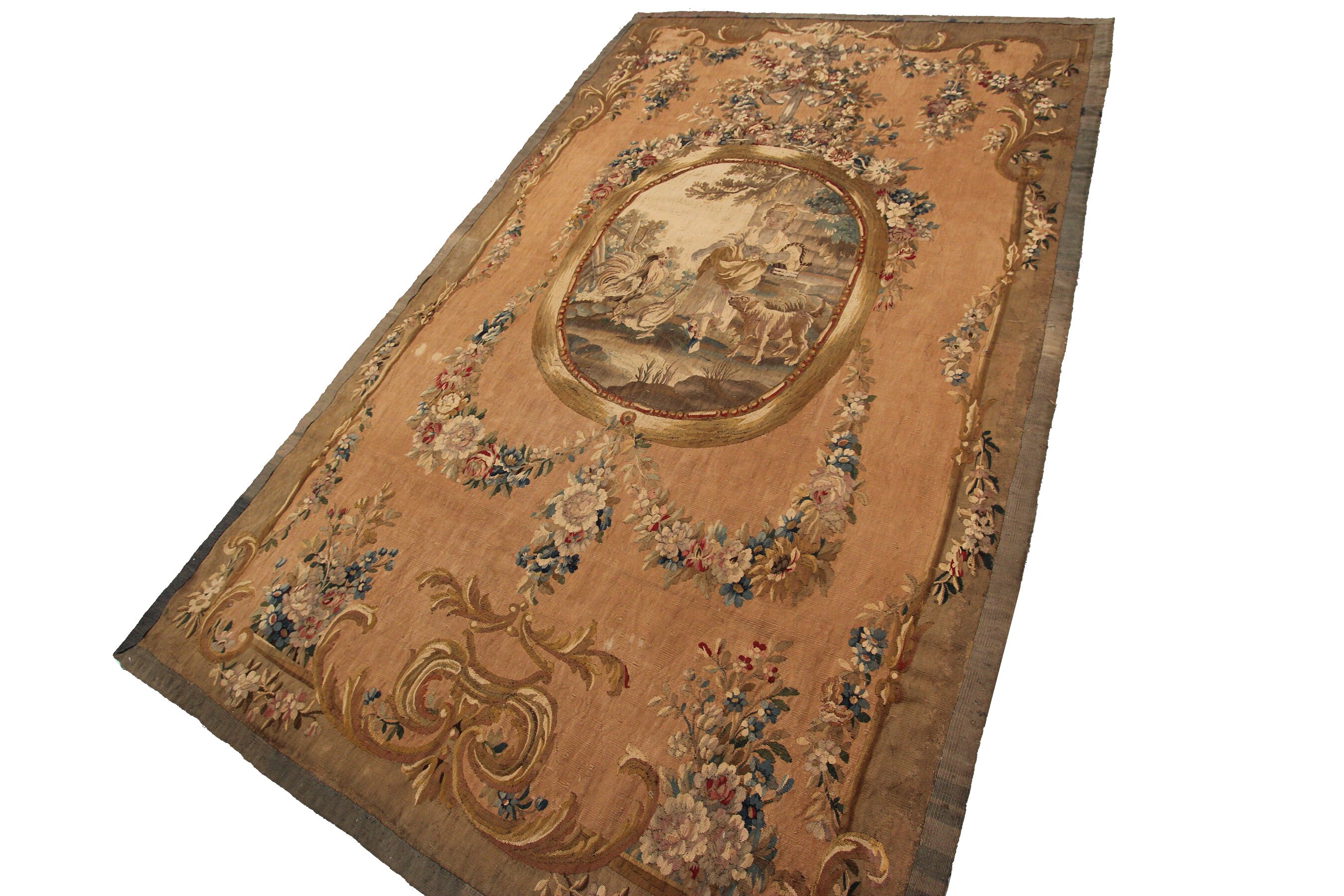 Rare 19th Century Rare Antique French Tapestry Fine Wool & Silk ...