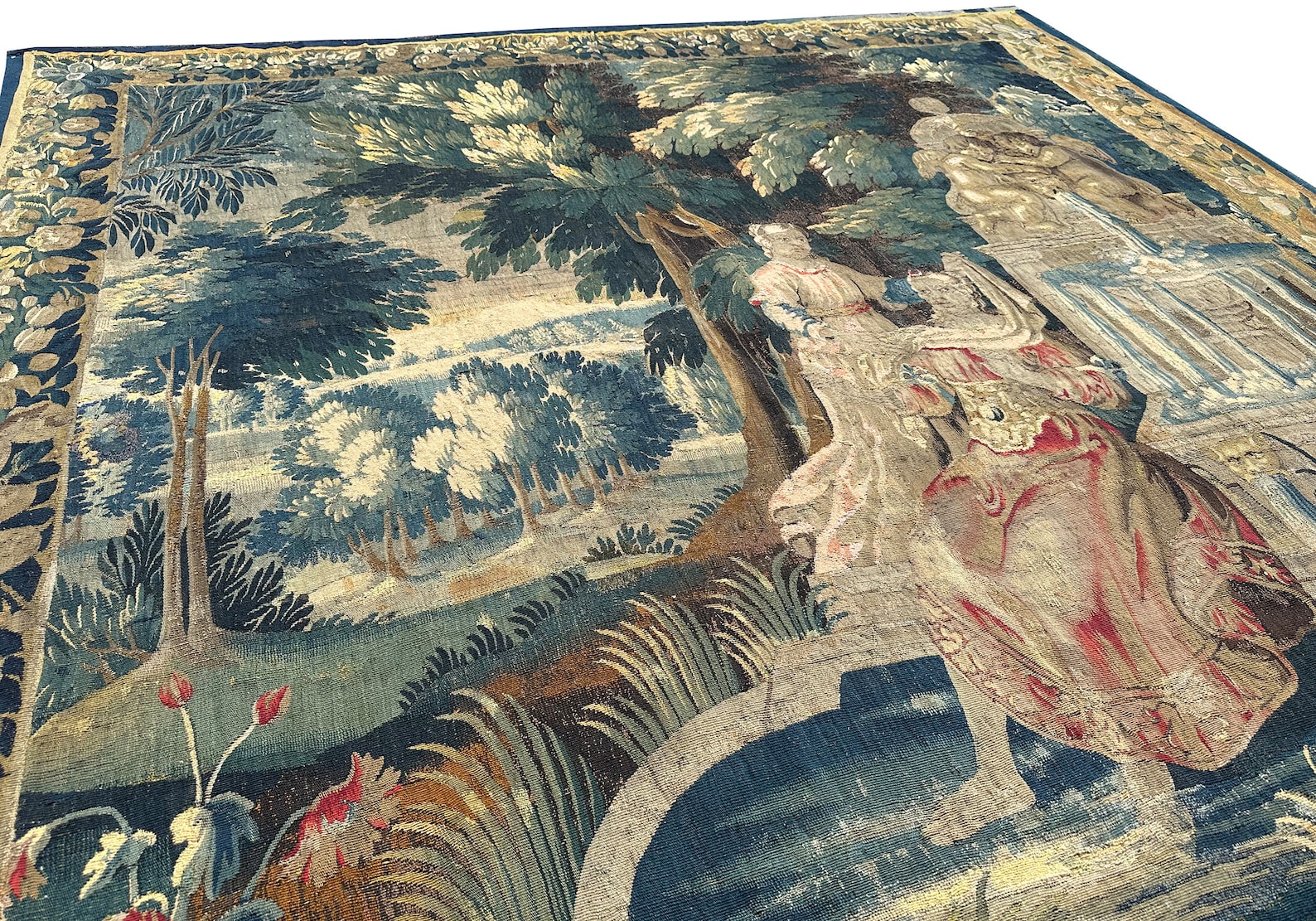 Rare 17th Century Rare Antique Flemish Tapestry Fine Wool & Silk ...