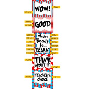 Dr. Seuss Inspired Clip Chart and Monthly Behavior Charts With Editable ...