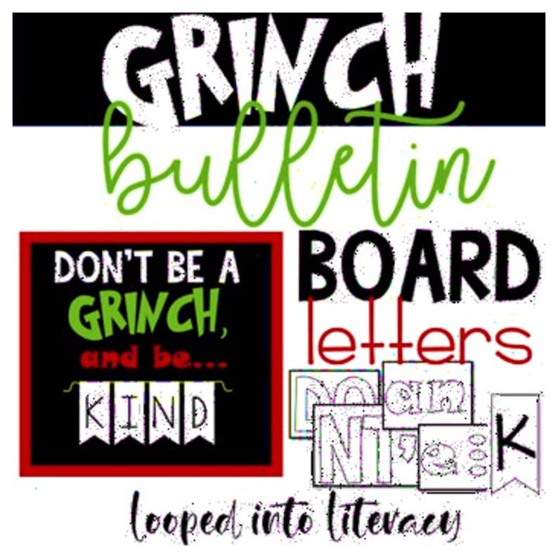 GRINCH Bulletin Board Letters for Classroom Display Easy! Christmas - Etsy