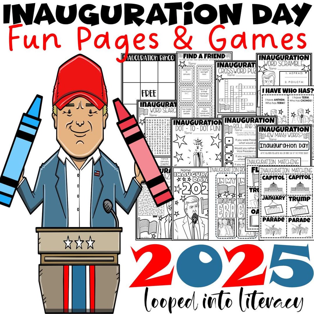 Inauguration Day Donald Trump Fun and Games Pack Crossword Puzzles Dot ...