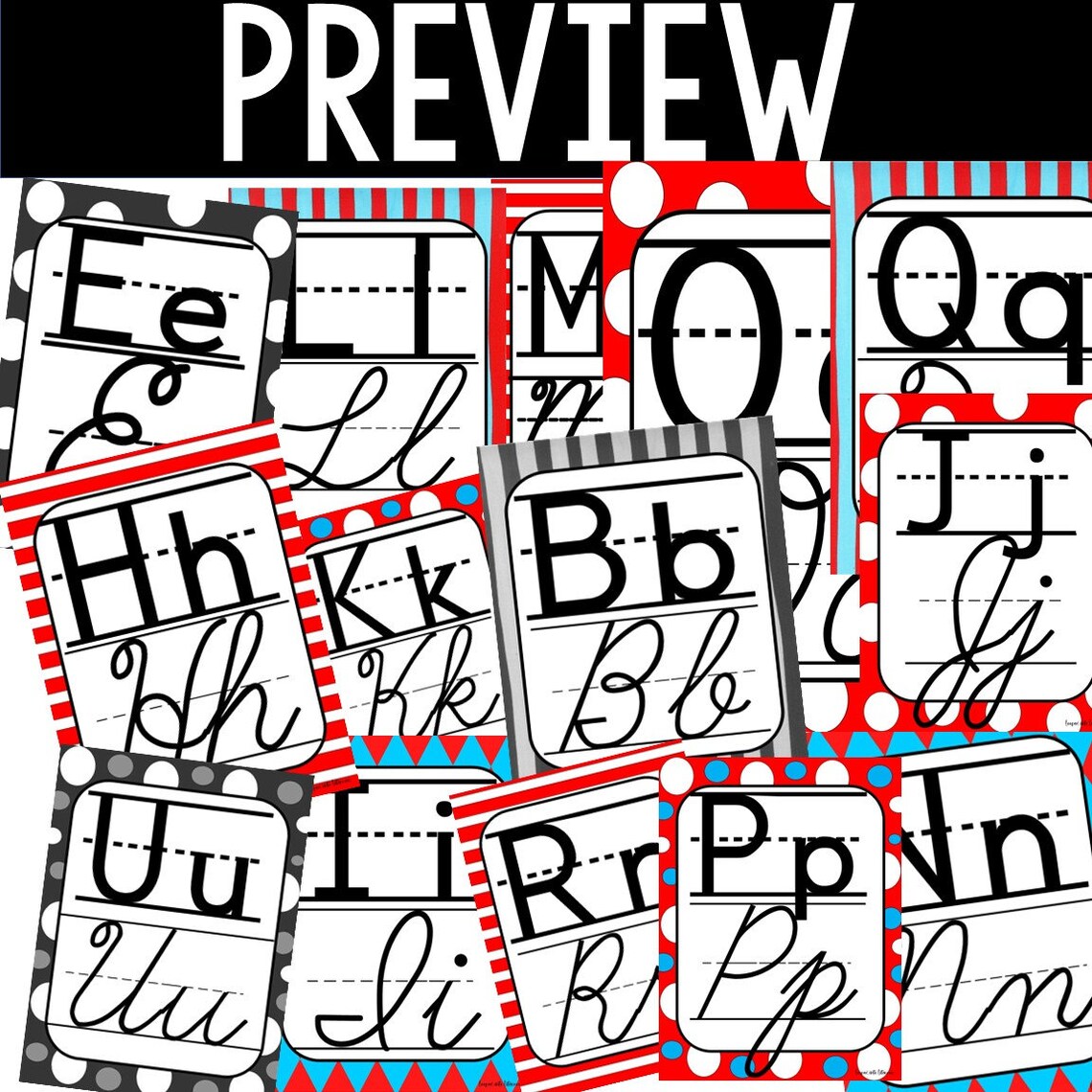 Dr. Seuss Inspired ABC Alphabet Posters Manuscript and Cursive - Etsy