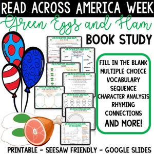 GREEN Eggs and Ham Printables Google Slides Seesaw Read Across America ...