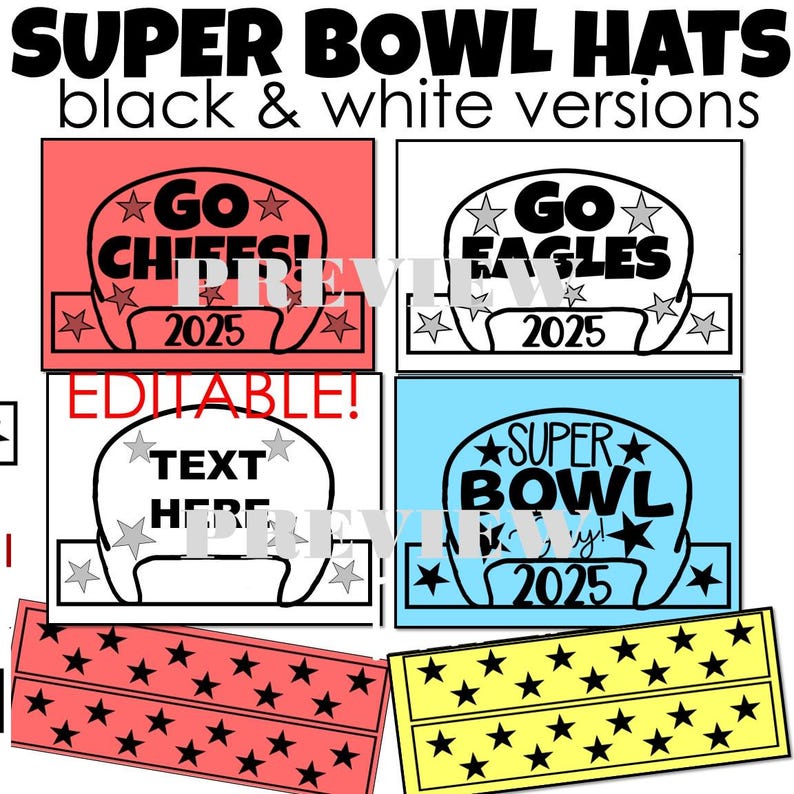 Super Bowl 2025 Hats Crowns Kansas City Chiefs Philadelphia Eagles LIX ...