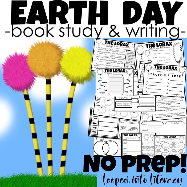 The LORAX Book Study Printables Reading Writing Digital No Prep Great ...