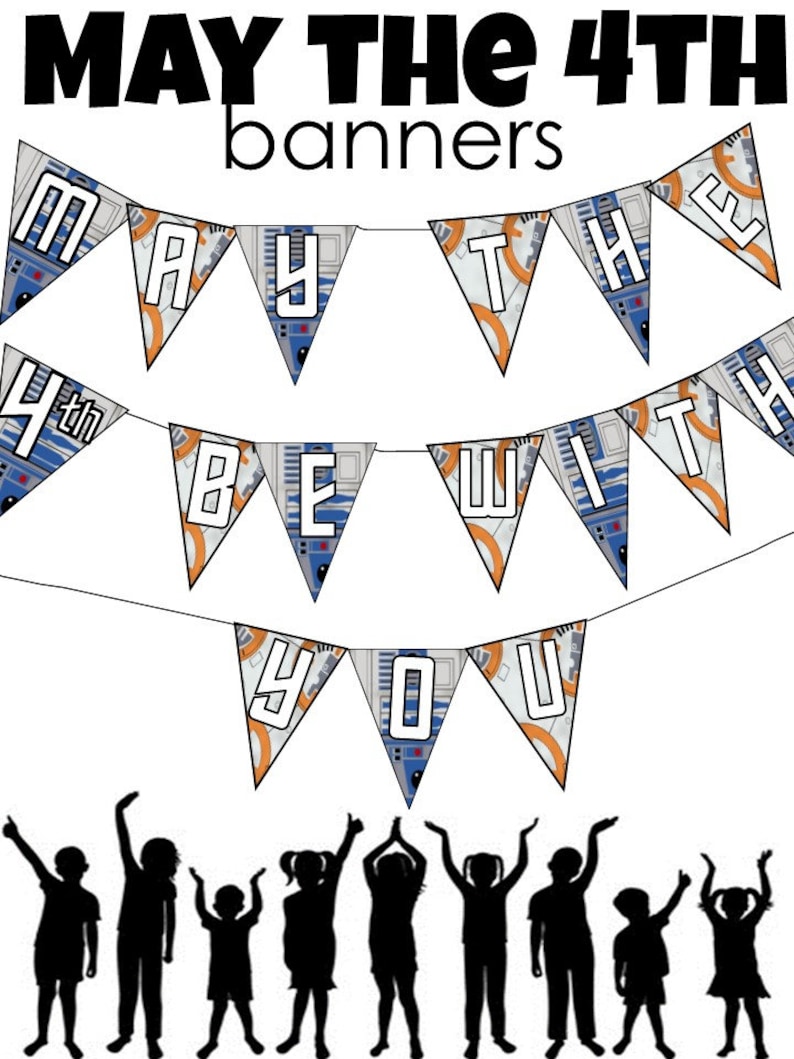 May the 4th Fourth Be With You Party Pack Banners, Photo Props, Food ...