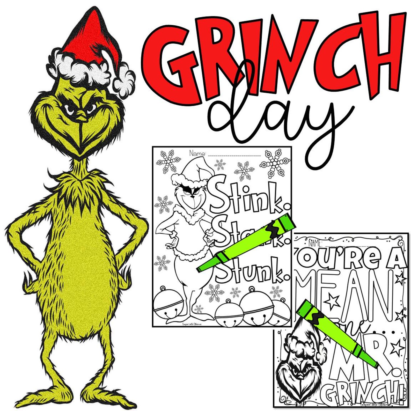GRINCH Day Coloring Pages Christmas Fun Easy and No Prep - Etsy