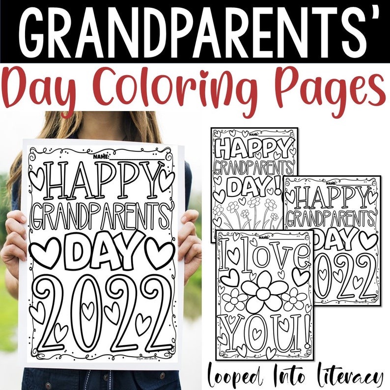 Grandparents' Day Coloring Pages And/or Posters! Hard Copy 11" X 17" - Etsy