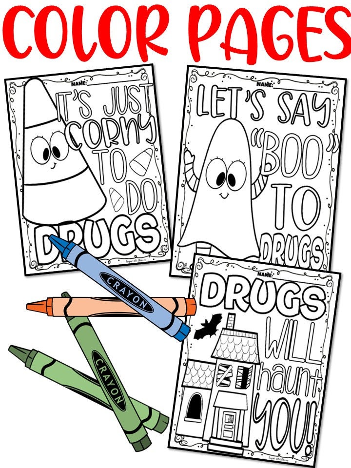 Red Ribbon Week Drug Free No Prep Printables Coloring Pages Writing ...
