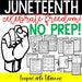 JUNETEENTH No Prep Coloring Reading Pack Activities Literacy Writing ...