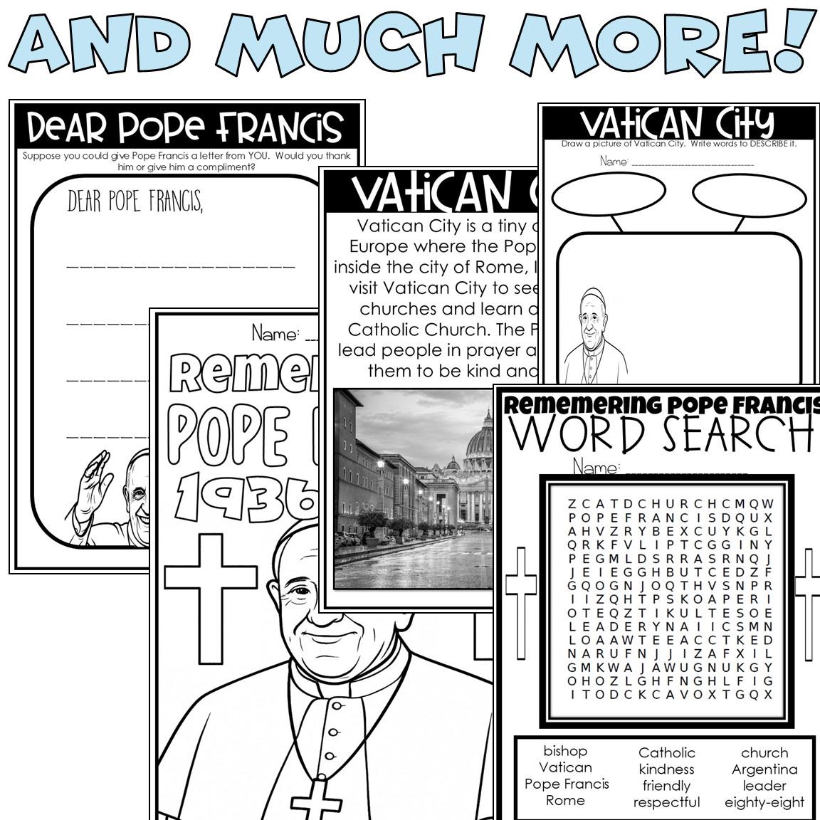 Pope Francis Remember Him 2025 Coloring Puzzles Reading Fun Facts ...
