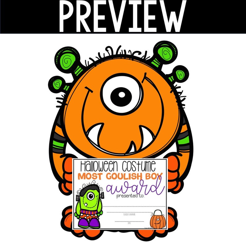 Halloween Awards for Kids and Adults Editable for Names and Awards 48 ...