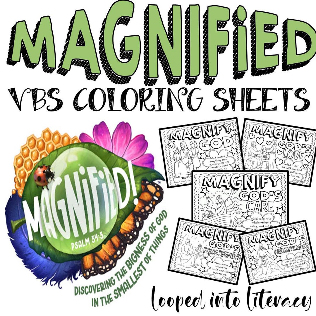 MAGNIFIED 2025 VBS Coloring Sheets 5 Pages for Each Day's Theme ...