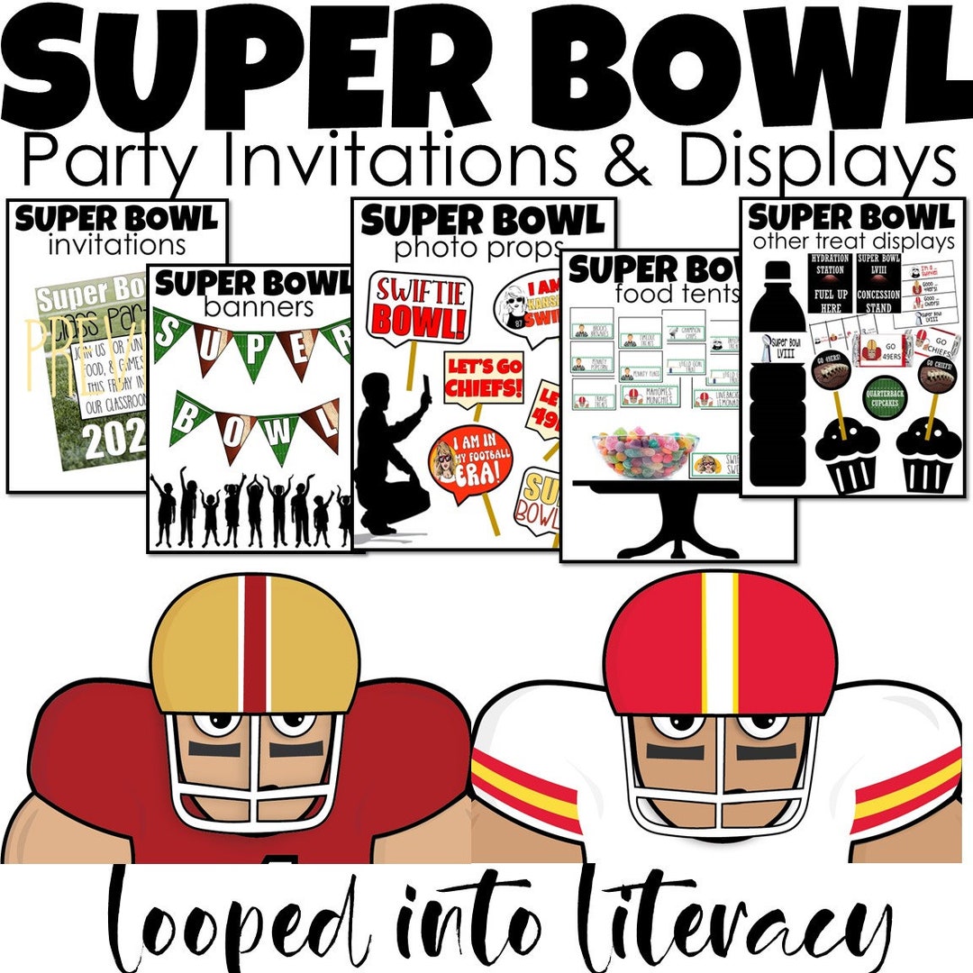 Super Bowl 2024 Party Invitations Displays Food Tents Banners Photo ...