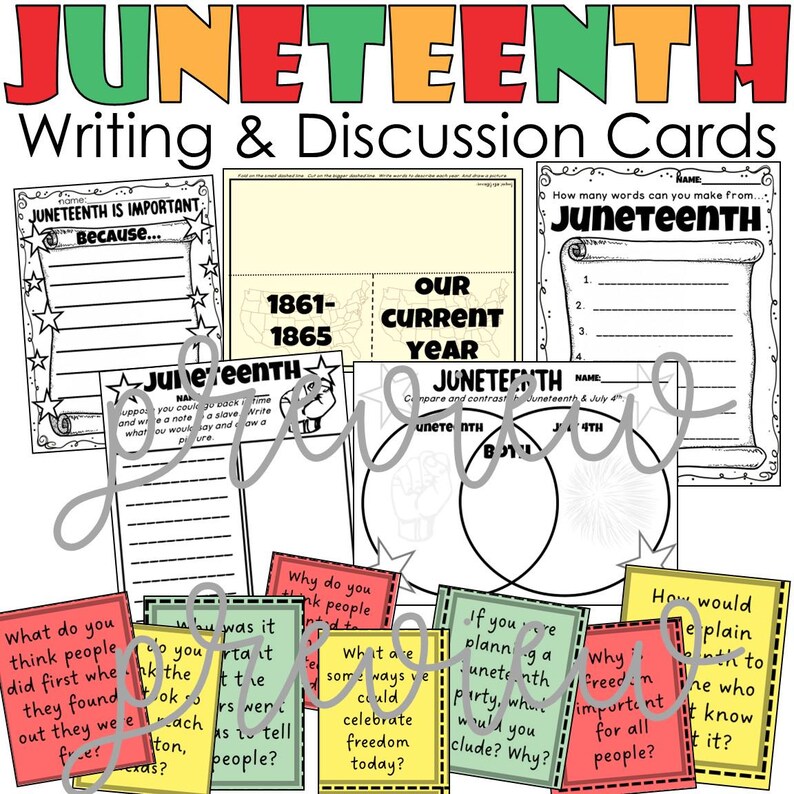 JUNETEENTH No Prep Coloring Reading Pack Activities Literacy Writing ...