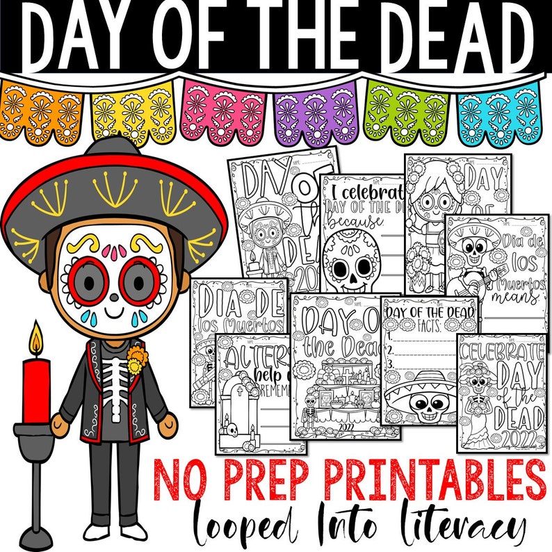 Day of the Dead 2024 Coloring No Prep Printables Writing Dia De Los ...