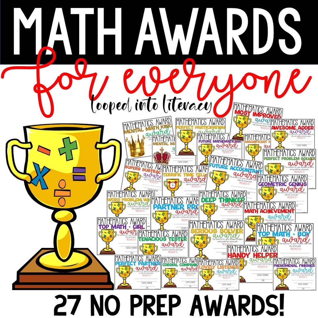 Math Awards for Everyone - Etsy