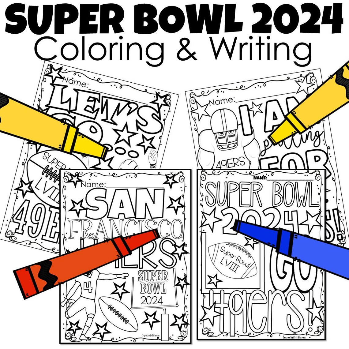 Super Bowl 2024 Coloring and Writing FUN Swiftie Bowl - Etsy