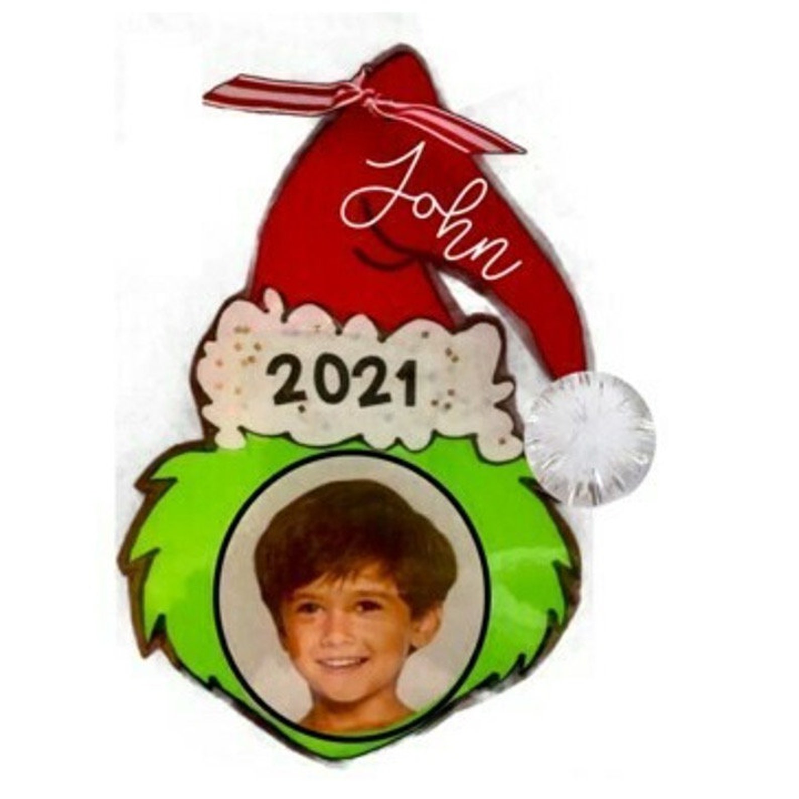 GRINCH Day Ornament Magnet Craft With Photo - Etsy