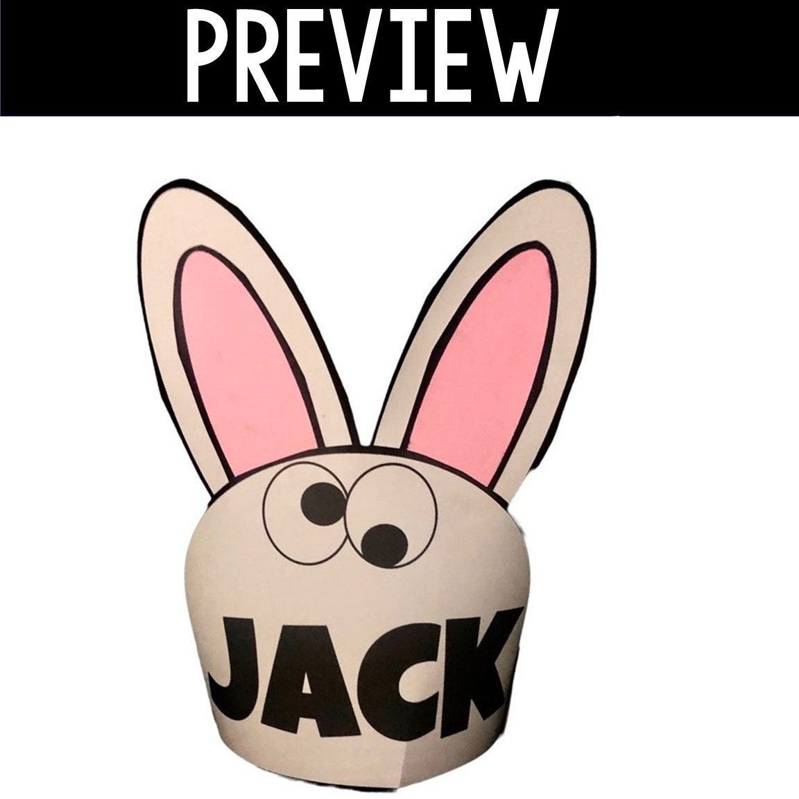 Easter Bunny Hats Editable Printable Three Versions - Etsy