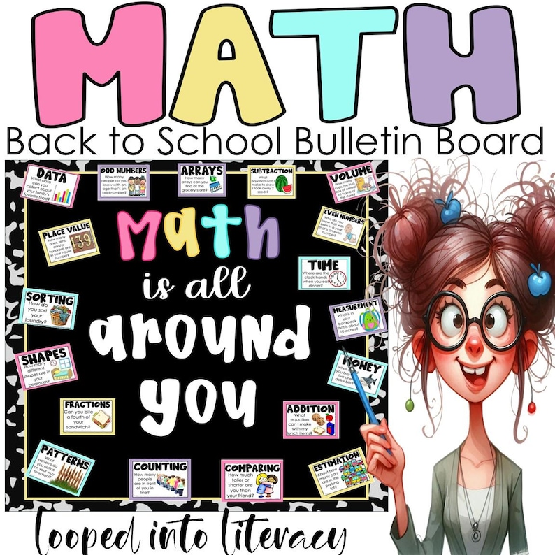 Everyday Math Bulletin Board Kit, Easy DIY Print and Cut Pieces, Math ...