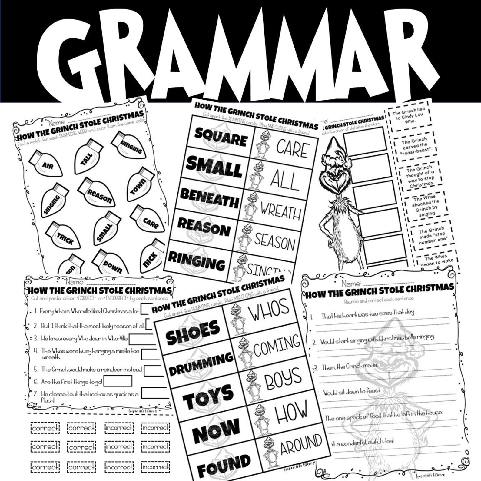 How the Grinch Stole Christmas Book Study - Etsy