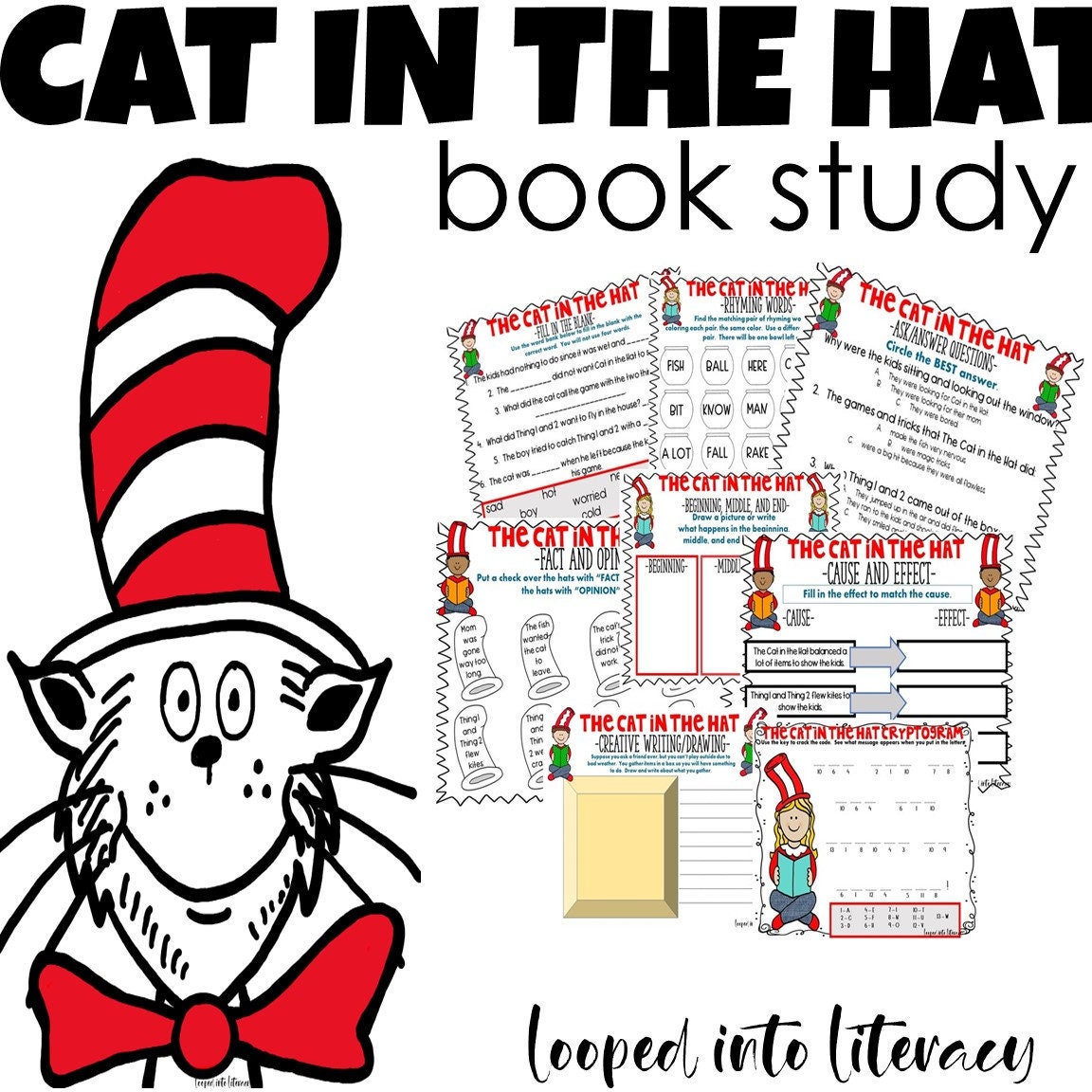 Cat in the Hat Printables Google Slides Seesaw Read Across America Week ...