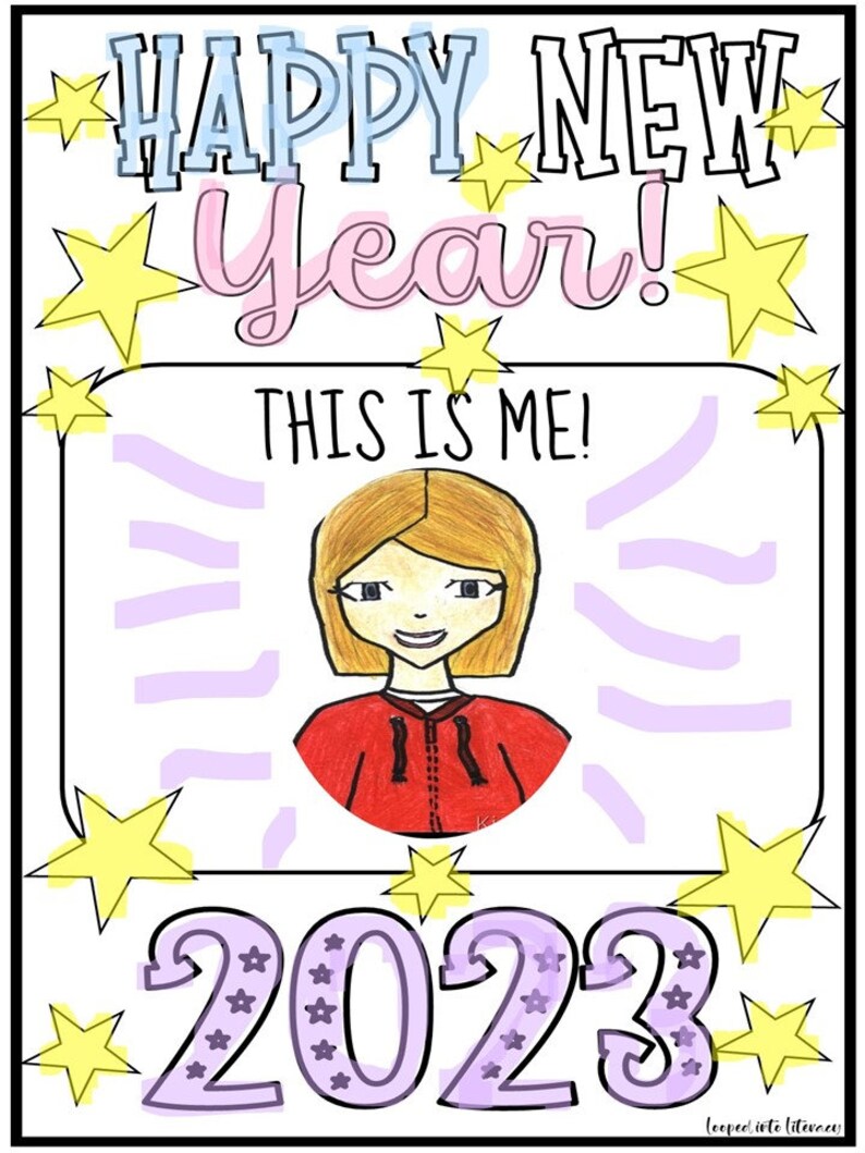 2023 New Year Posters Writing Resolutions Goals Coloring 11" X 17" - 25 ...