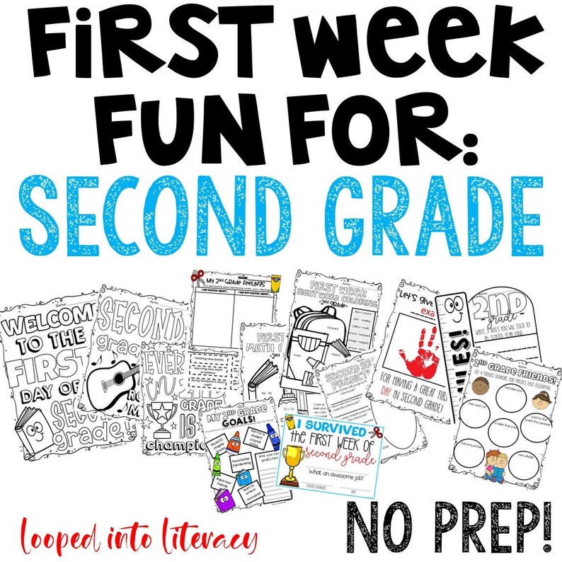 Second Grade First Week Fun Printables - Etsy