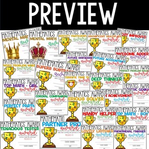 Math Awards for Everyone - Etsy