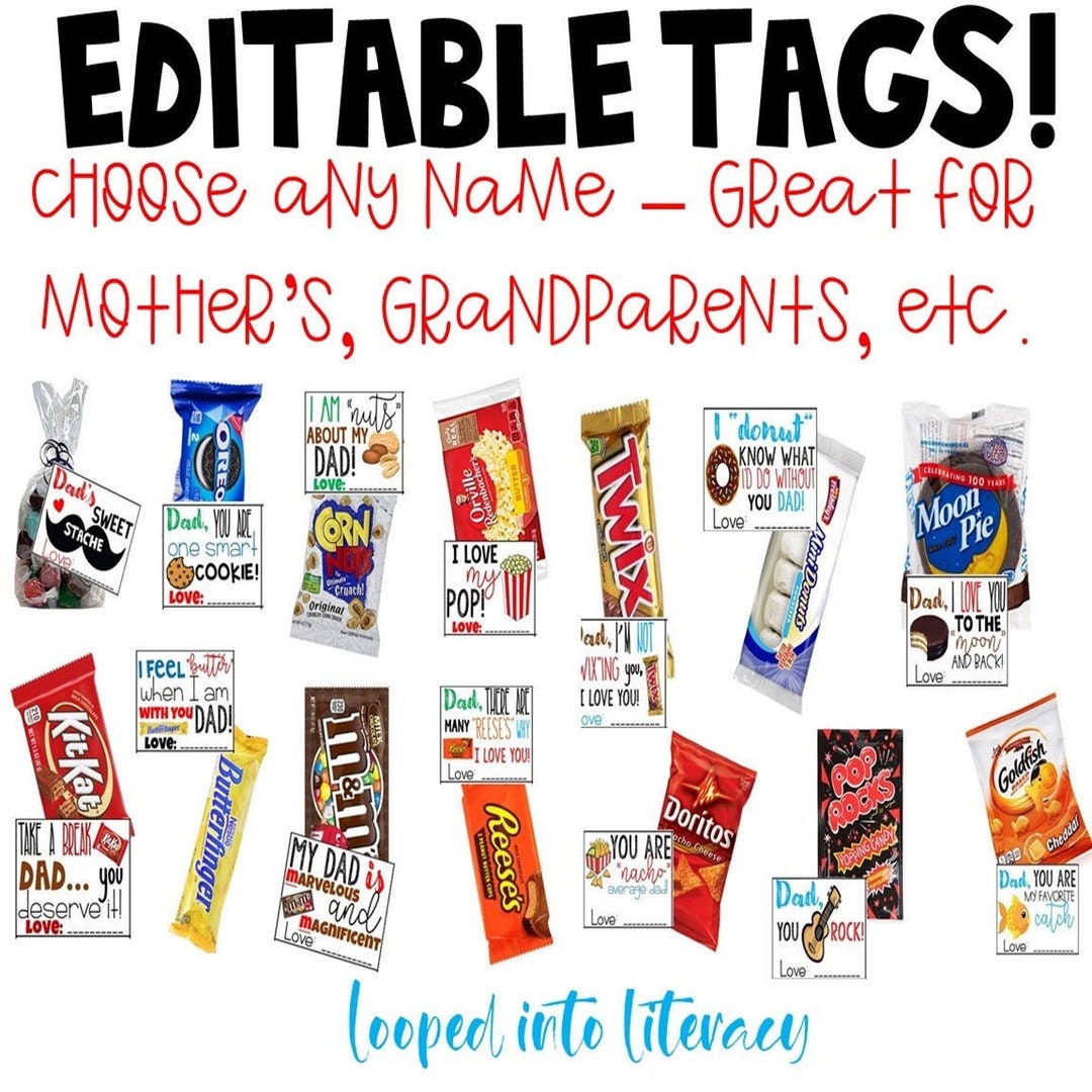 Personalized EDITABLE Gift Tags for Parents, Grandparents, Teachers ...