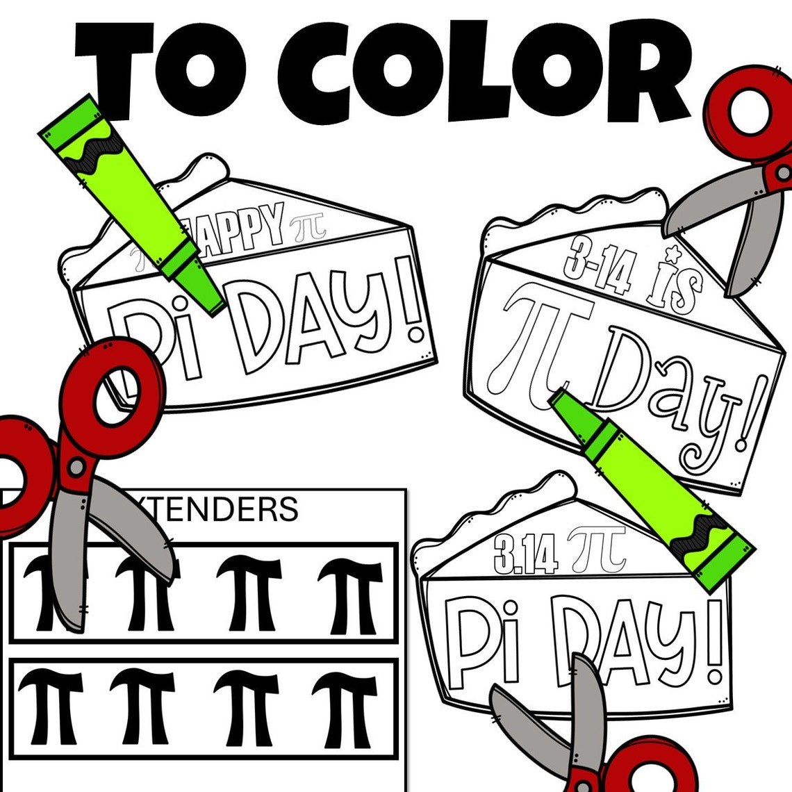 PI Day 3-14-24 Hats Crowns No Prep CRAFT Easy 3 Versions! Happy Pi Day ...