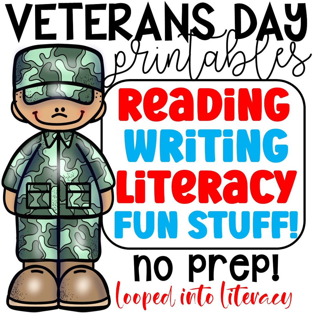 Veterans Day Printables Reading Craft Bingo Writing Literacy Games and ...