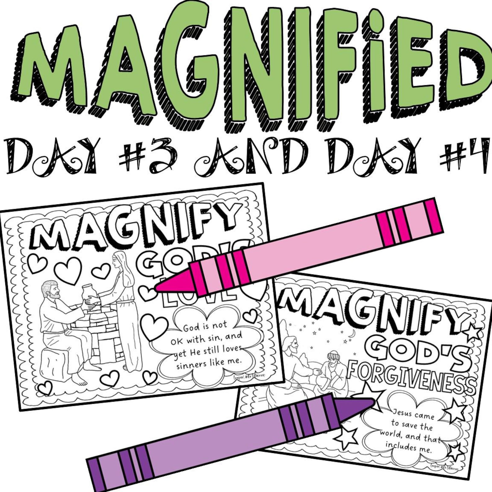 MAGNIFIED 2025 VBS Coloring Sheets 5 Pages for Each Day's Theme ...