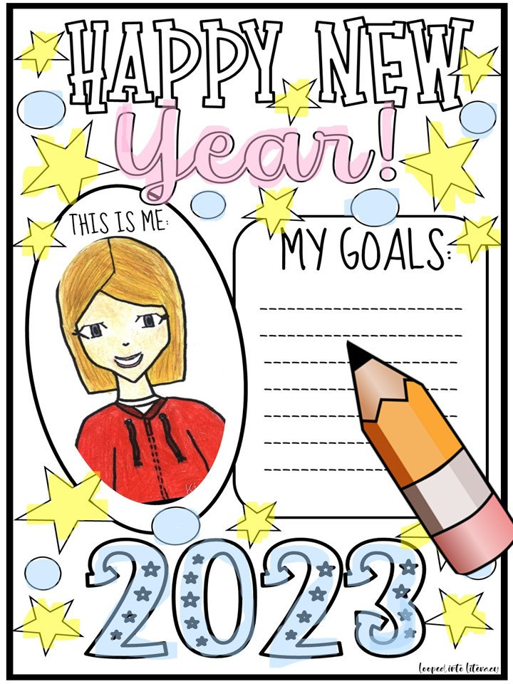 2023 New Year Posters Writing Resolutions Goals Coloring 11" X 17" - 25 ...
