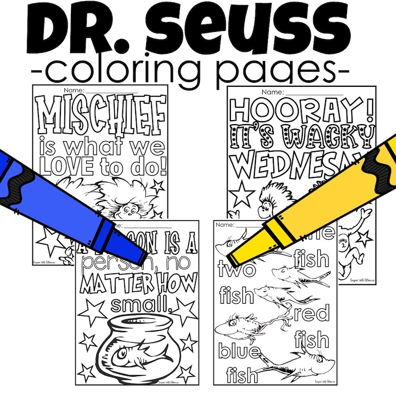 Dr. Seuss Read Across America Week Cat in the Hat Color Pages - Etsy