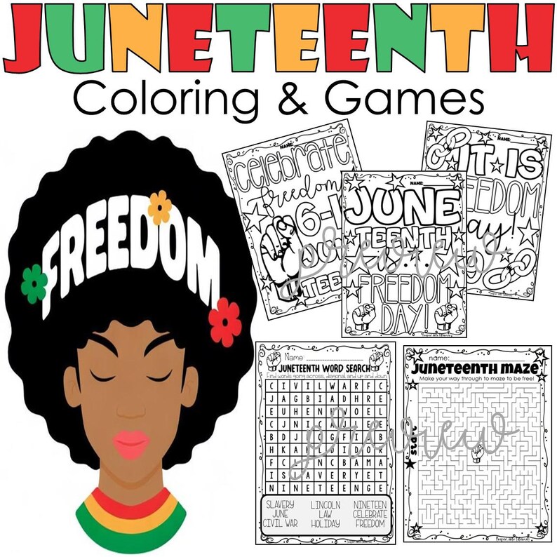 JUNETEENTH No Prep Coloring Reading Pack Activities Literacy Writing ...