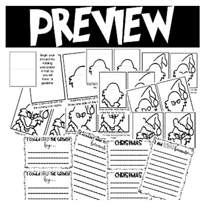 GRINCH Day Direct Drawing Craft for Kids and Adults Easy Prep Several ...