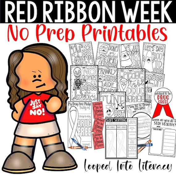 Red Ribbon Week Coloring Pages For Kids