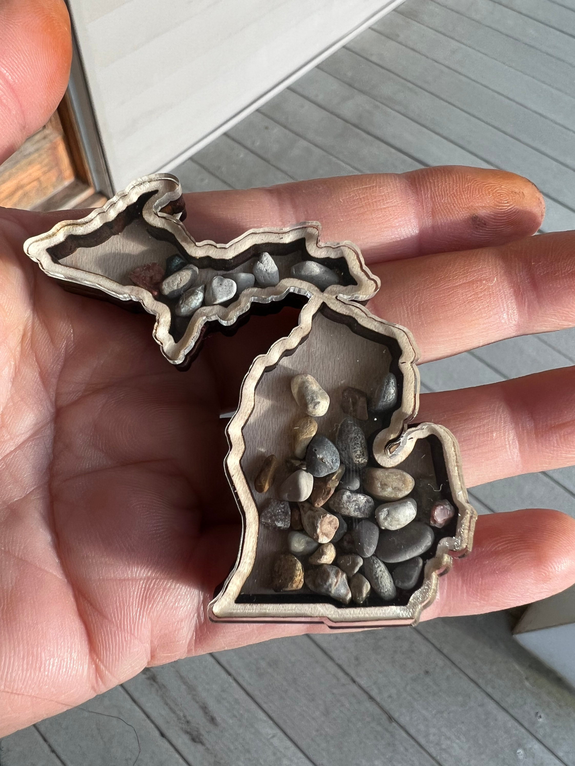 Michigan Magnet Mini Shadow Box Magnet Acrylic Shaker for Great Lake ...