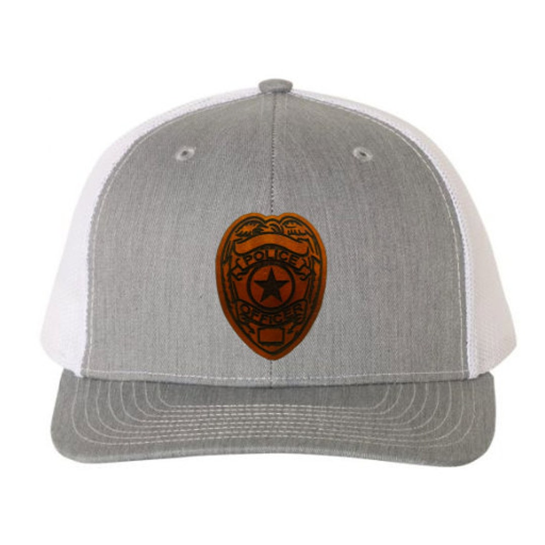 POLICE OFFICER Leather Patch Hat - Etsy