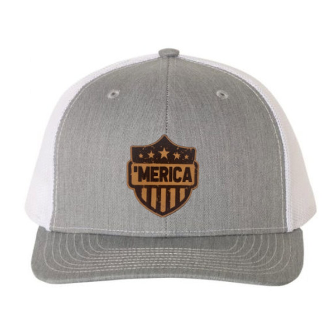 MERICA Leather Patch Hat - Etsy