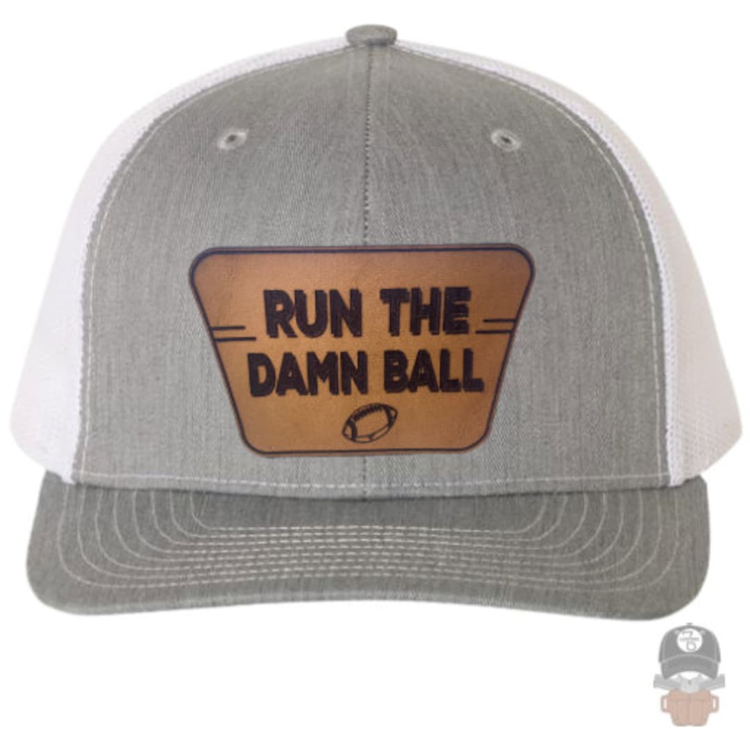 Run the Damn Ball Leather Patch Hat - Etsy