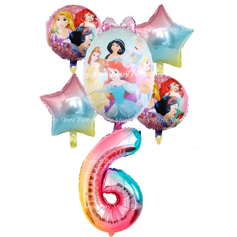 Disney Princesses Balloons Party Decoration Princess Tiana Snow White ...