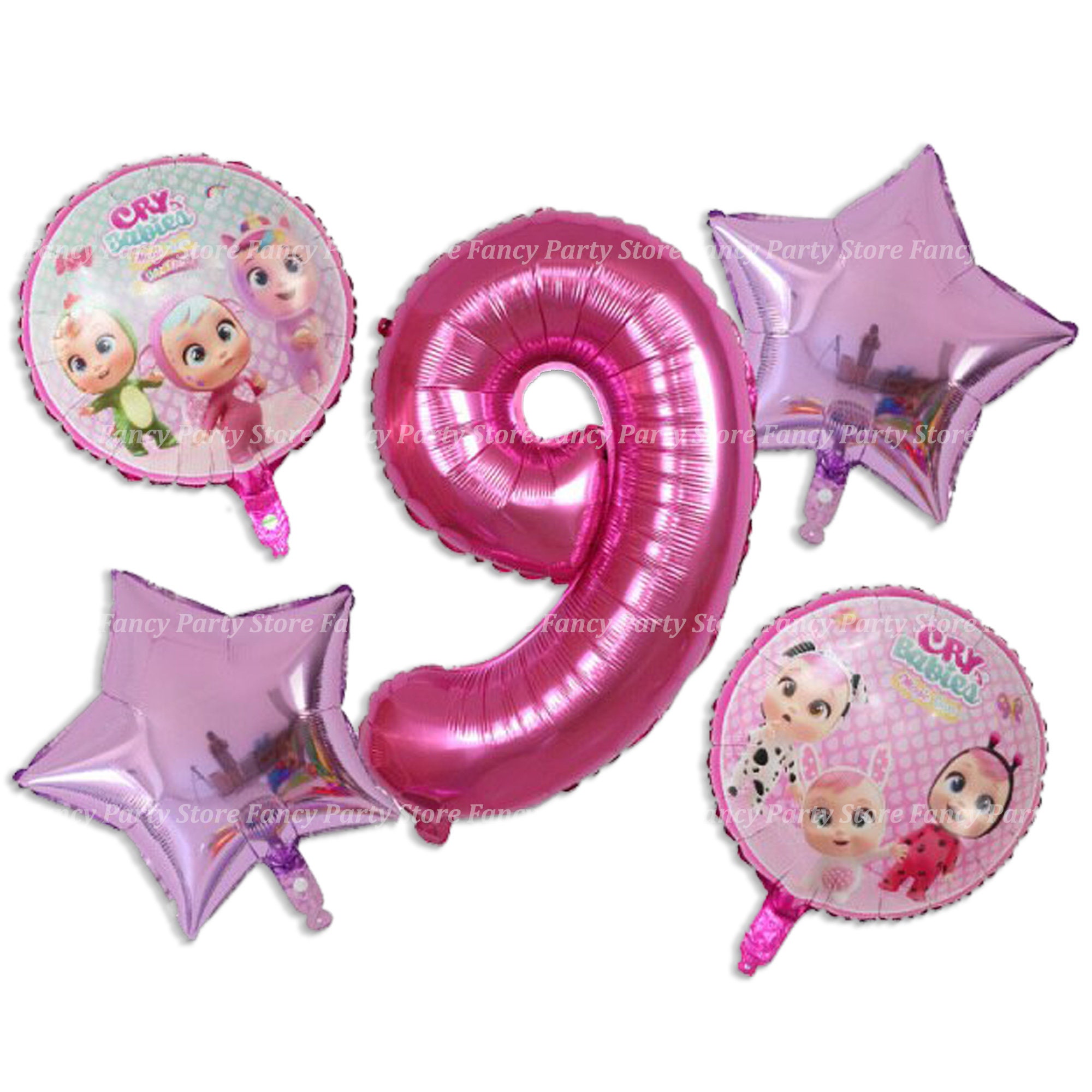 Cry Babies Birthday Balloons: Pink Foil Number, Star Balloons - Etsy Canada